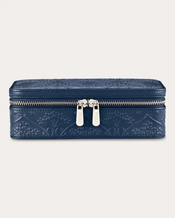 Wolf Liberty Medium Zip Embossed Jewelry Case