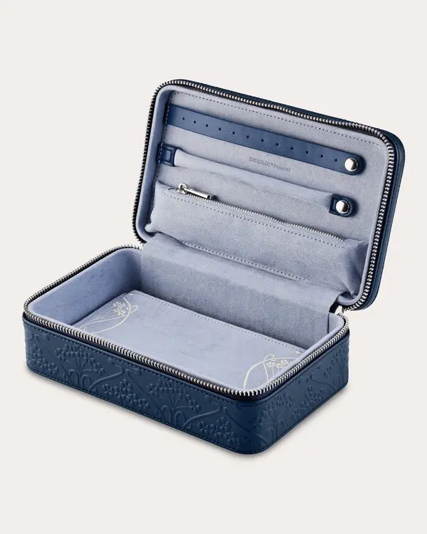 Wolf Liberty Medium Zip Embossed Jewelry Case