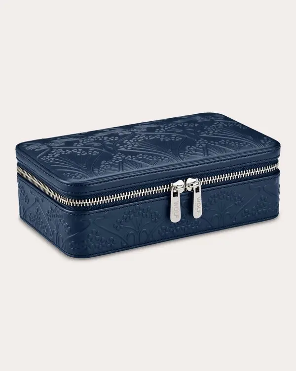 Wolf Liberty Medium Zip Embossed Jewelry Case