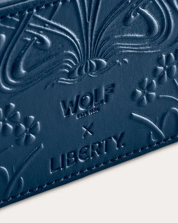 Wolf Liberty Medium Zip Embossed Jewelry Case