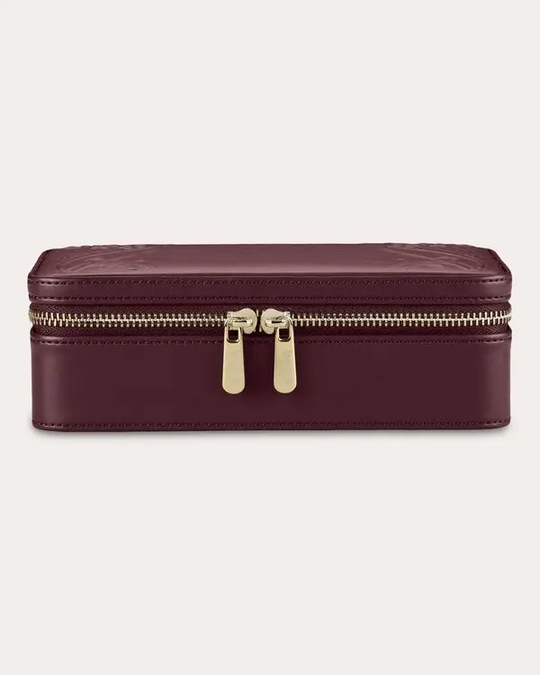 Wolf Liberty Medium Zip Embossed Jewelry Case