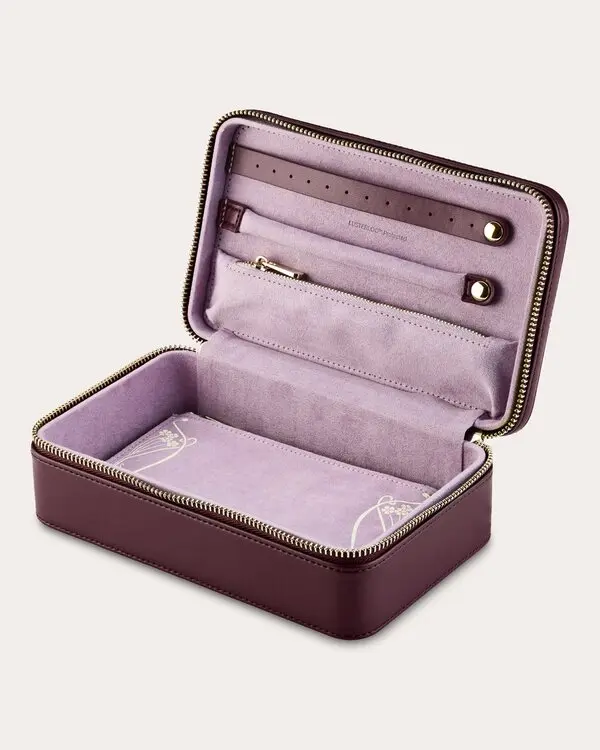 Wolf Liberty Medium Zip Embossed Jewelry Case