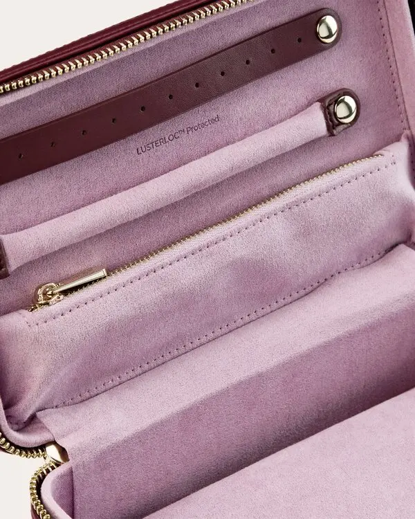 Wolf Liberty Medium Zip Embossed Jewelry Case