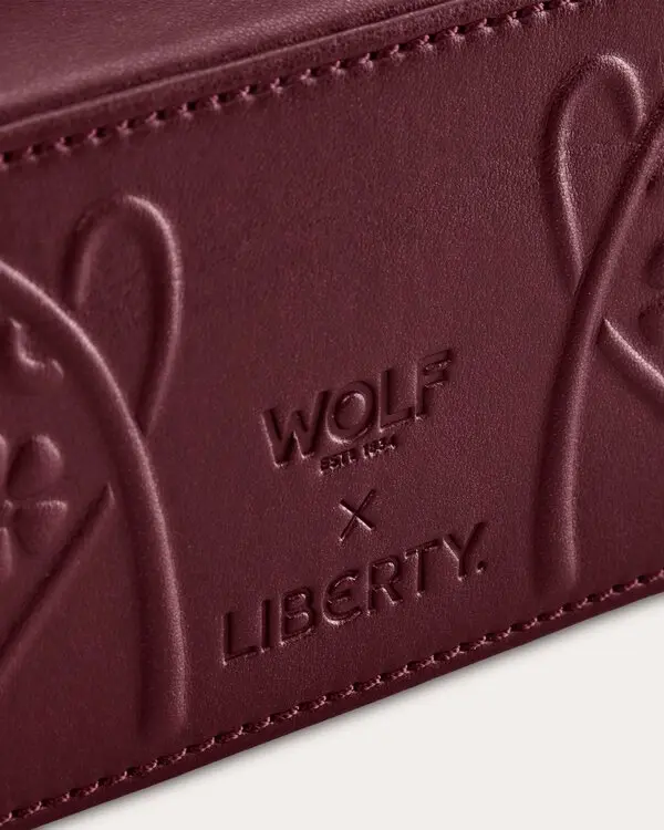 Wolf Liberty Medium Zip Embossed Jewelry Case