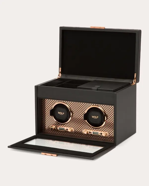 Wolf Axis Double Watch Winder Storage Case