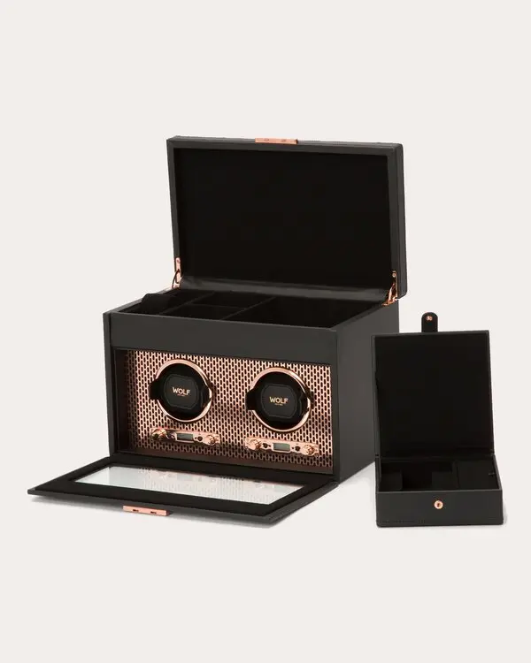Wolf Axis Double Watch Winder Storage Case