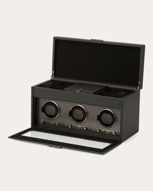 Wolf Axis Triple Watch Winder Storage Case