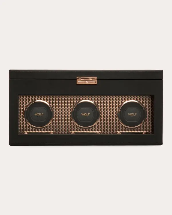 Wolf Axis Triple Watch Winder Storage Case