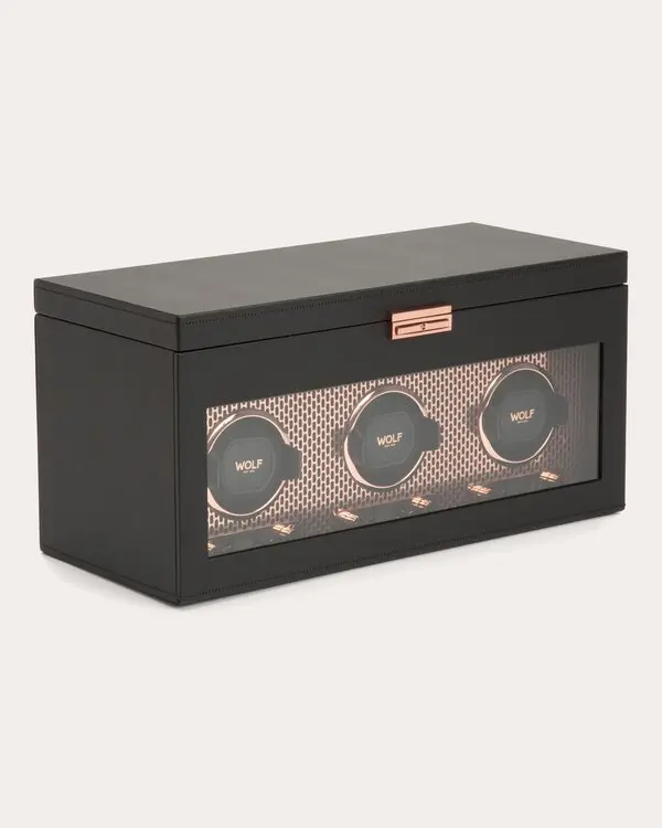 Wolf Axis Triple Watch Winder Storage Case