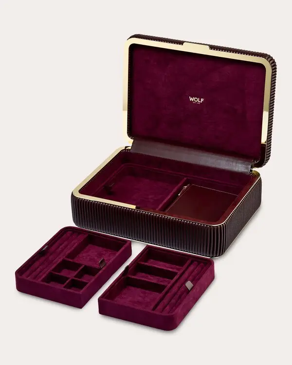 Wolf Bella Pleated Medium Jewelry Box