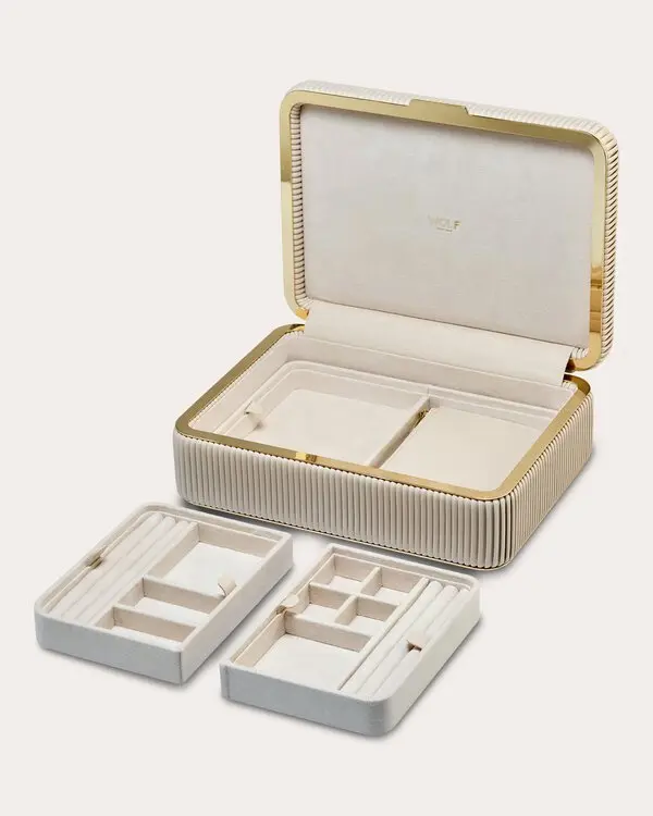 Wolf Bella Pleated Medium Jewelry Box