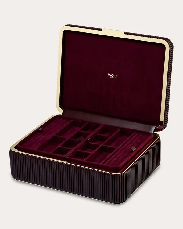 Wolf Bella Pleated Large Jewelry Box