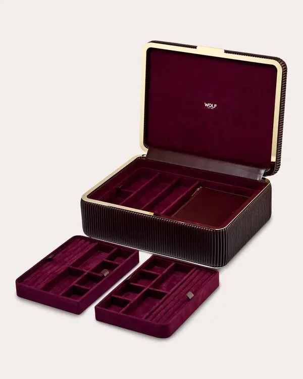 Wolf Bella Pleated Large Jewelry Box