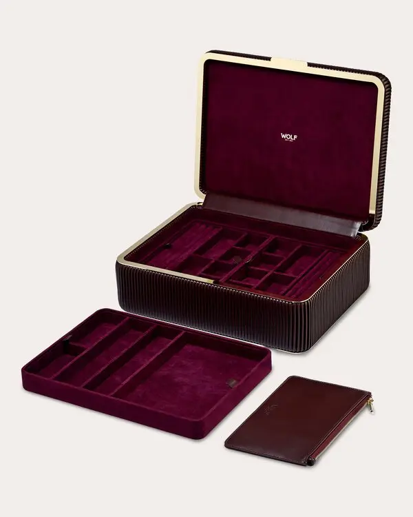 Wolf Bella Pleated Large Jewelry Box