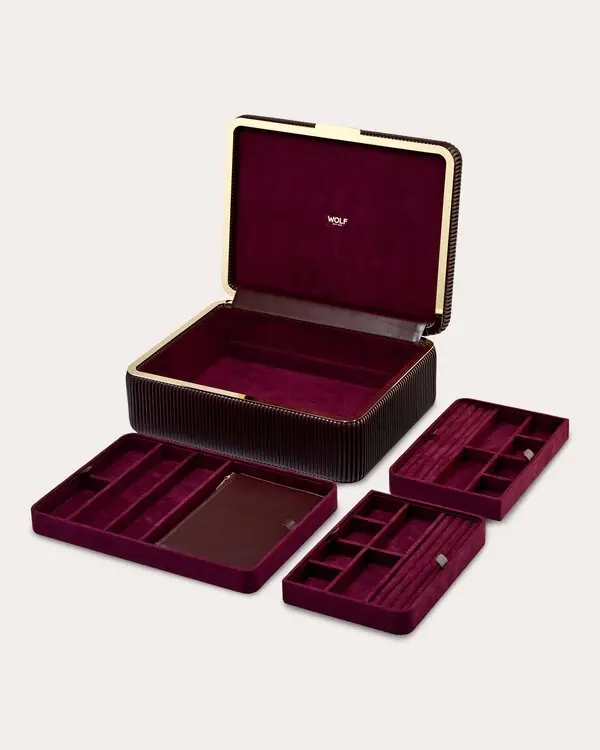Wolf Bella Pleated Large Jewelry Box