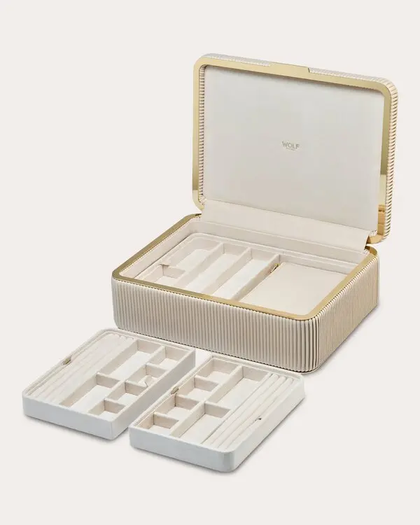 Wolf Bella Pleated Large Jewelry Box