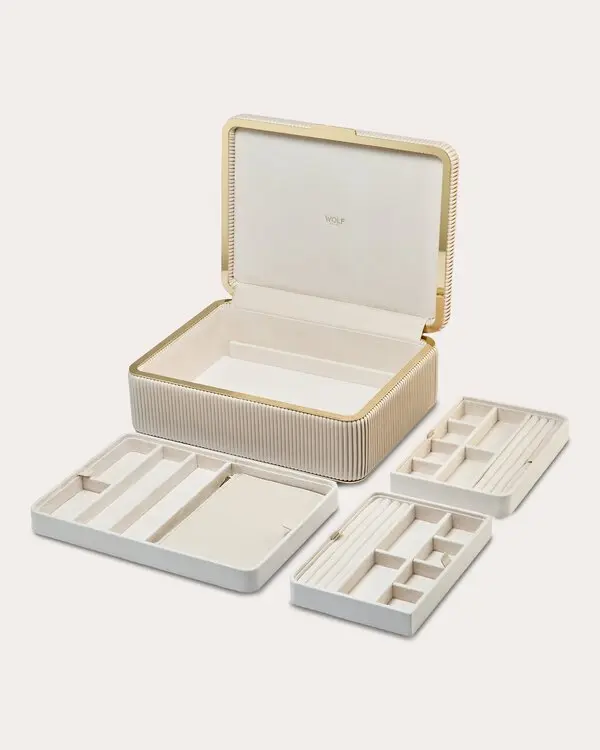 Wolf Bella Pleated Large Jewelry Box
