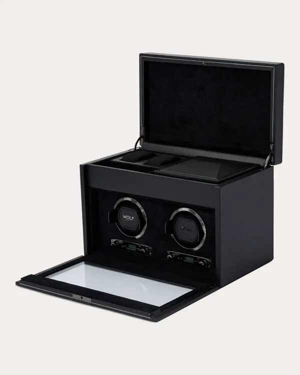 Wolf British Racing Double Watch Winder Storage Case