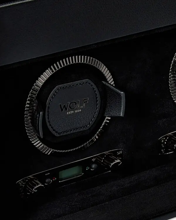 Wolf British Racing Double Watch Winder Storage Case
