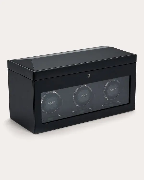 Wolf British Racing Triple Watch Winder Storage Case