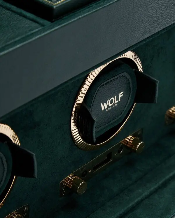 Wolf British Racing Triple Watch Winder Storage Case