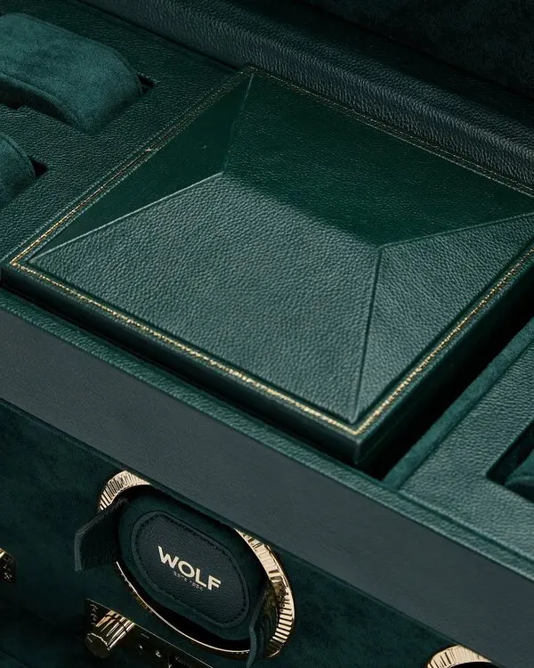 Wolf British Racing Triple Watch Winder Storage Case