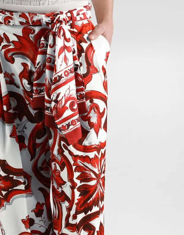 Dolce & Gabbana Majolica-print Drill Trousers