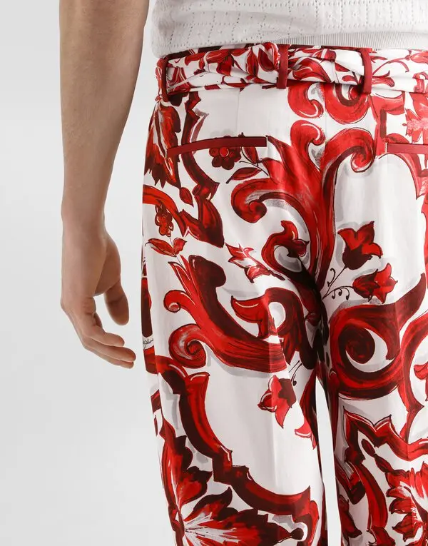 Dolce & Gabbana Majolica-print Drill Trousers
