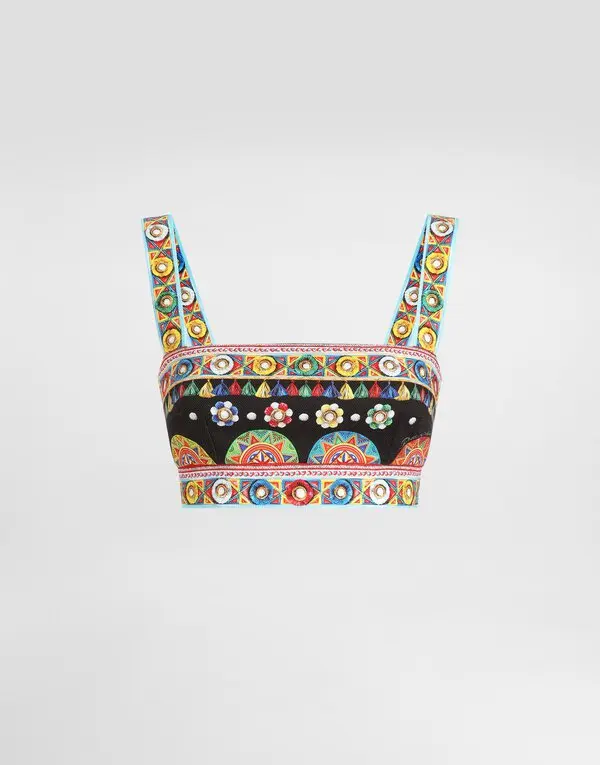 Dolce & Gabbana Carretto-print Cotton Top