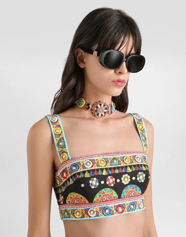 Dolce & Gabbana Carretto-print Cotton Top