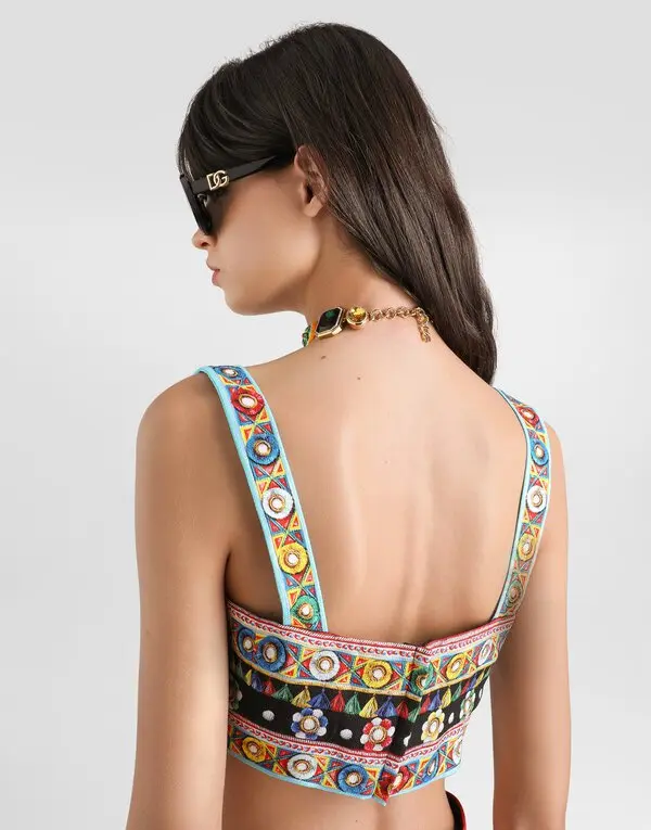 Dolce & Gabbana Carretto-print Cotton Top