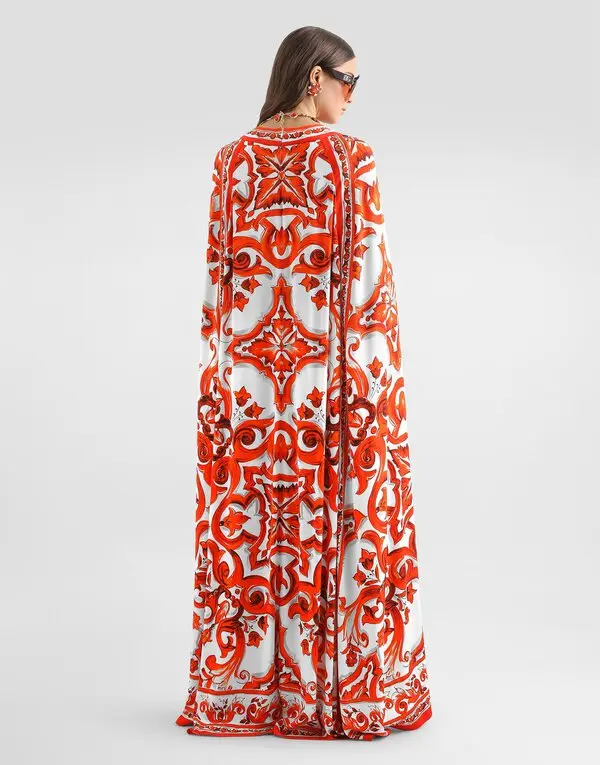 Dolce & Gabbana Majolica-print Charmeuse Dress