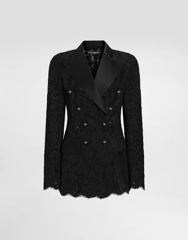 Dolce & Gabbana Double-breasted Jacket In Cordonetto Lace