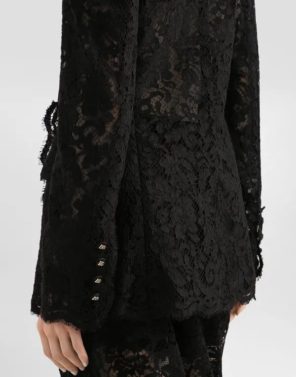 Dolce & Gabbana Double-breasted Jacket In Cordonetto Lace