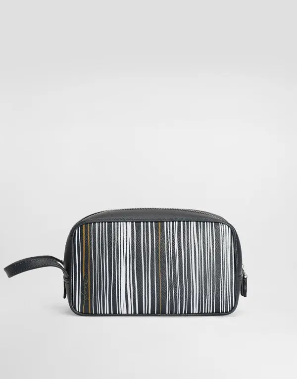 Dolce & Gabbana Stripe-print Calfskin Toiletry Bag