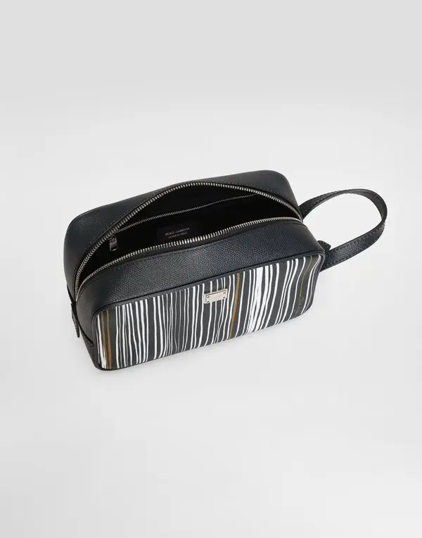 Dolce & Gabbana Stripe-print Calfskin Toiletry Bag