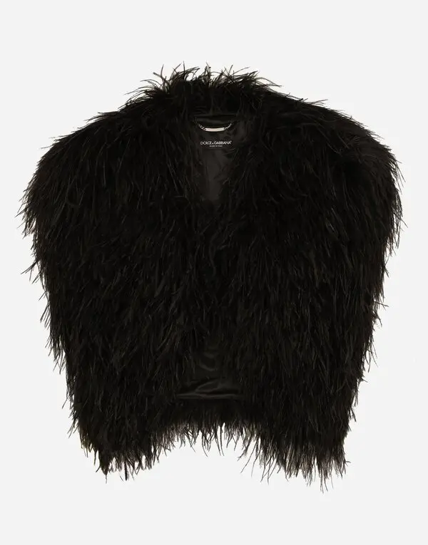 Dolce & Gabbana Ostrich Feather Bolero Jacket