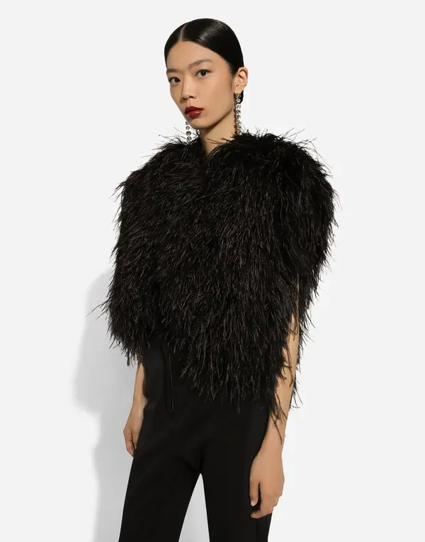 Dolce & Gabbana Ostrich Feather Bolero Jacket