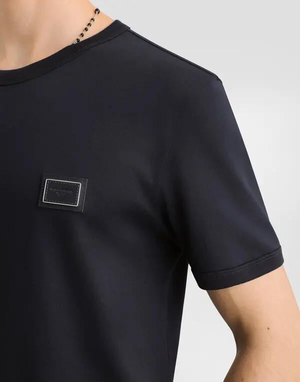 Dolce & Gabbana Cotton T-shirt With Logo Plate