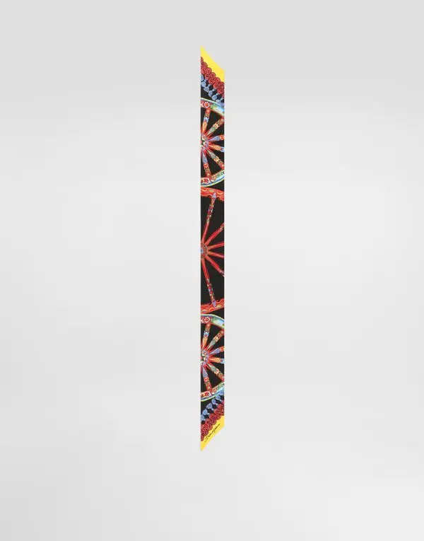 Dolce & Gabbana 6x100 Carretto-print Silk Twill Bandeau - Multicolor