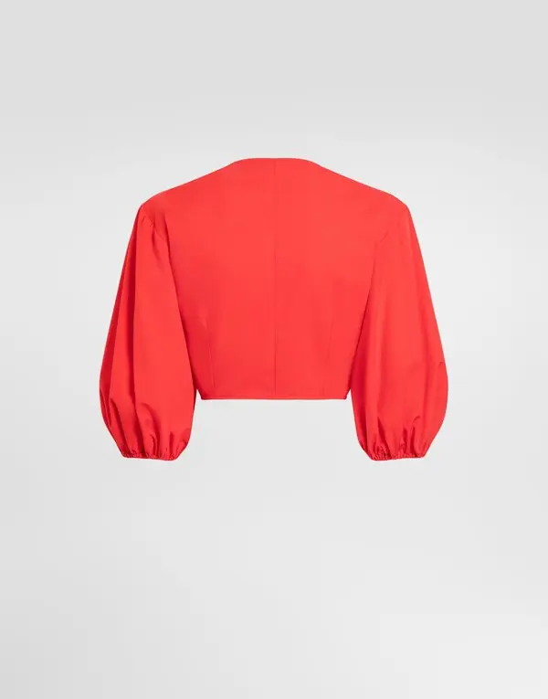 Dolce & Gabbana Cotton Poplin Top With Bow Detail