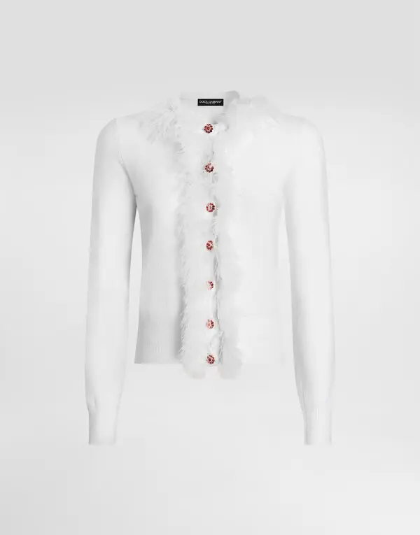 Dolce & Gabbana Feather Trim Cardigan