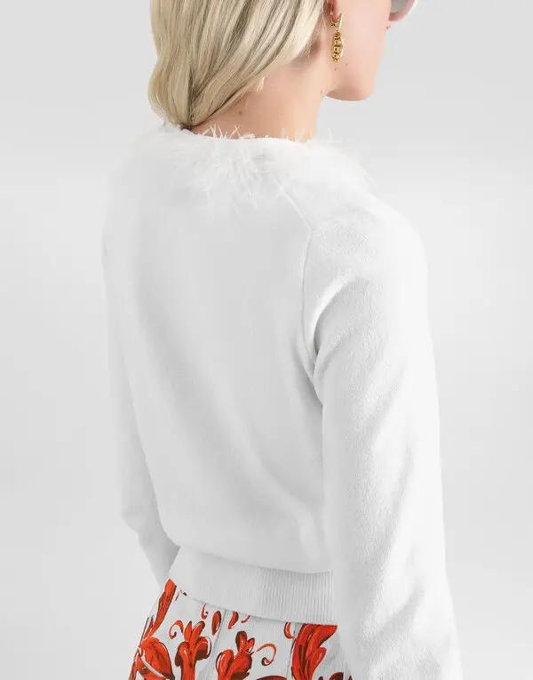 Dolce & Gabbana Feather Trim Cardigan