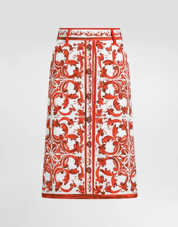 Dolce & Gabbana Majolica-print Brocade A-line Skirt - Multicolor