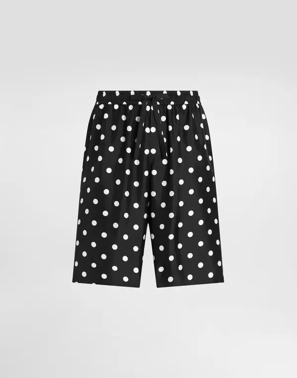Dolce & Gabbana Polka Dot-print Silk Twill Bermuda Shorts
