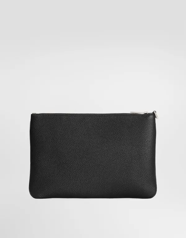 Dolce & Gabbana Calfskin Toiletry Bag With Dg Logo