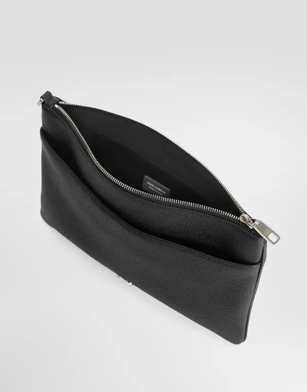 Dolce & Gabbana Calfskin Toiletry Bag With Dg Logo
