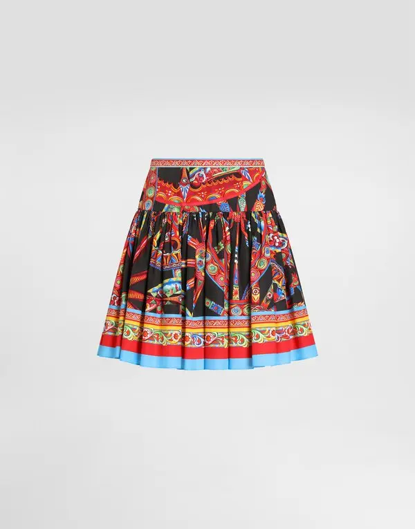 Dolce & Gabbana Carretto-print Poplin Miniskirt - Multicolor