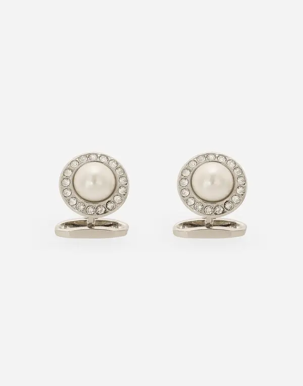 Dolce & Gabbana Rhinestone Cufflinks - Silver