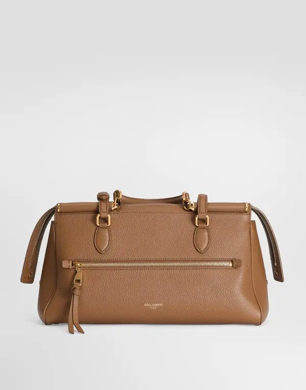 Dolce & Gabbana Medium Vittoria Handbag In Calfskin - Brown